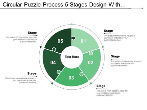 Circular Puzzle Process 5 Stages Design With Numbers PowerPoint Presentation Slides PPT