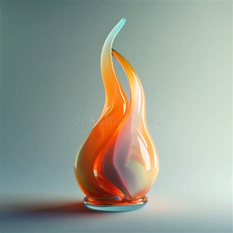 Graceful Glass Sculpture Depicting Vibrant Flames In Warm Colors Stock