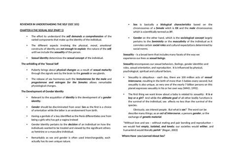 Inbound 1668633782827427722 REVIEWER IN UNDERSTANDING THE SELF GEC 101 CHAPTER 6 THE SEXUAL