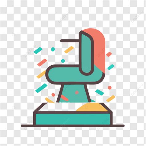 색종이 조각이 있는 의자를 보여주는 아이콘 벡터 흰색 배경에 연삭의 단순한 다채로운 아이콘 그림자 없음 작은 프레임 중앙 Png 일러스트 및 벡터 에 대한 무료
