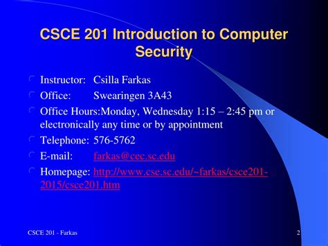 ppt csce 201 introduction to information security fall 2015