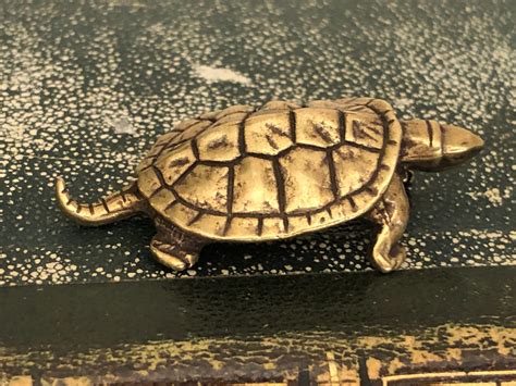 Brass Turtle Brass Tortoise Miniature Brass Turtle Etsy