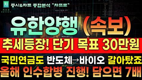 유한양행 주가전망 바로 앞에 30만원 있는데 안 타면 바보입니다 매매전략 화끈하게 풀어볼게요 유한양행 세력주연구소