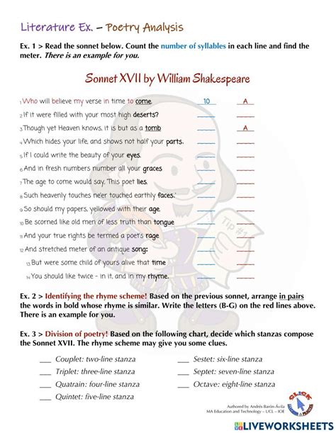 Poetry Analysis Worksheet 16 Ways To Analyze Poem For K 12