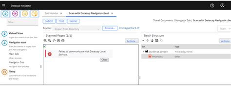 ibm datacap navigator local rendering viewer generates error failed
