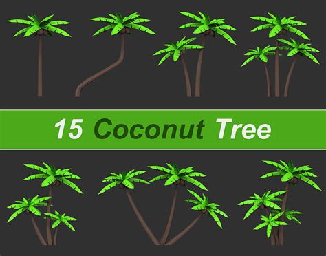 3d Model Coconut Tree Vr Ar Low Poly Cgtrader