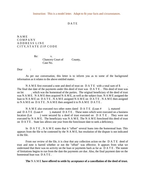 Sample Letter For History Of Deed Of Trust Doc Template Pdffiller
