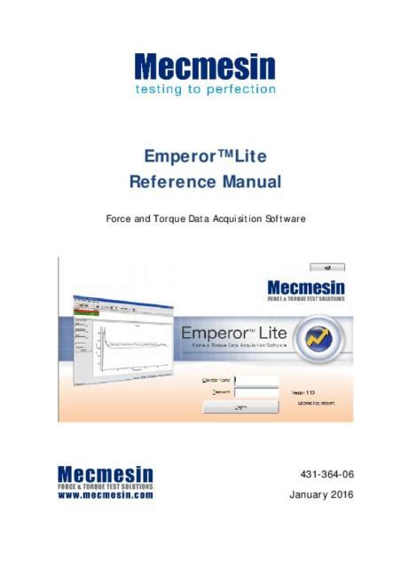 emperor lite reference manual mecmesin support