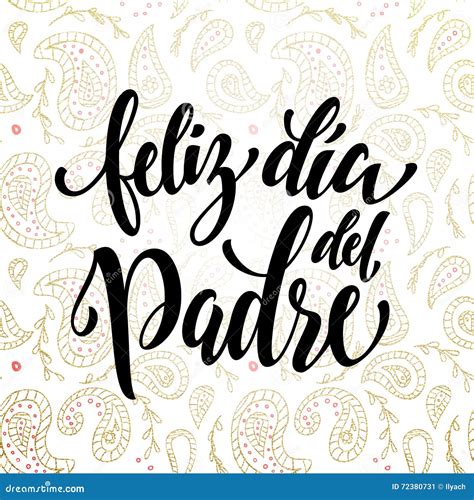 Feliz Dia Del Padre Spanish Elegant Lettering Vector Illustration