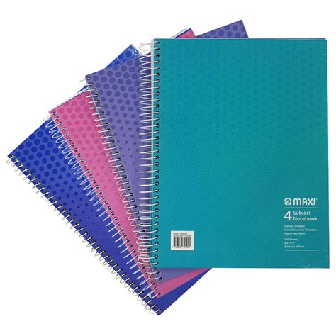 Buy Maxi Spiral Hardcover 4 Subject Notebook 11x8 5 Inch Assorted 1pc In Ksa Mumzworld