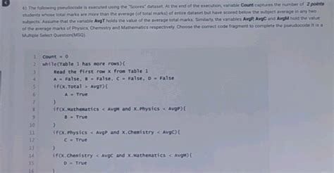 6 The Following Pseudocode Is Esecuted Using Studyx