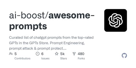 Github Ai Boostawesome Prompts Curated List Of Chatgpt Prompts From