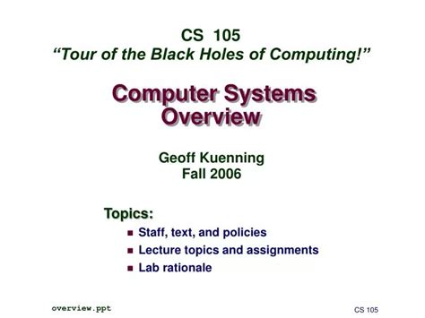 PPT Computer Systems Overview PowerPoint Presentation Free Download ID