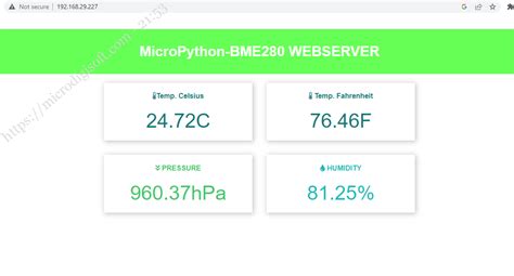 micropython bme280 webserver with esp32 esp8266 weather station