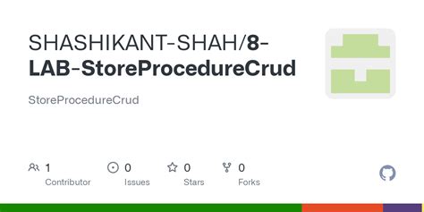 GitHub SHASHIKANT SHAH LAB StoreProcedureCrud StoreProcedureCrud