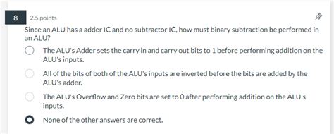 Solved Points Since An ALU Has A Adder IC And No Chegg Com