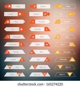 Flat Web Design Elements Buttons Icons Stock Vector Royalty Free 136618376 Shutterstock