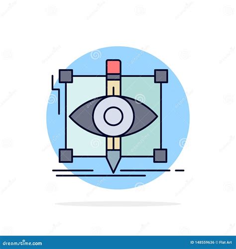 Design Draft Sketch Sketching Visual Flat Color Icon Vector Stock Vector Illustration Of