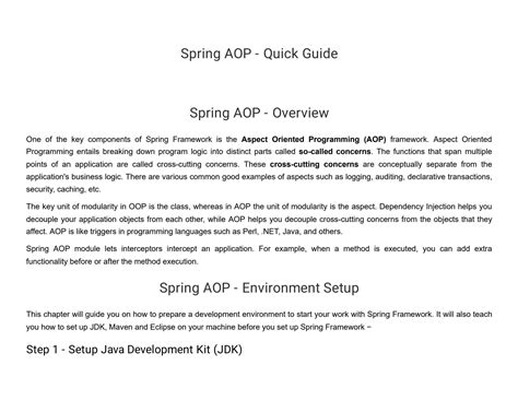 SOLUTION Spring Aop Quick Guide Studypool