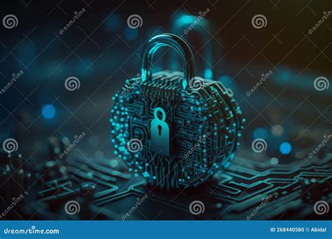 Cyber Security Concept And Digital Data Protection With A Locker In A