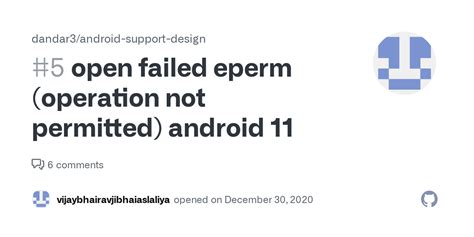 Open Failed Eperm Operation Not Permitted Android 11 · Issue 5 · Dandar3android Support