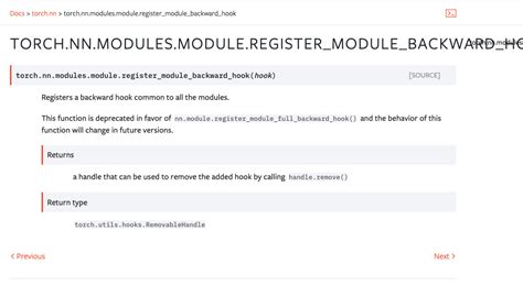 There Is No Hyperlink On Nn Module Register Module Full Backward Hook