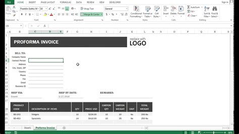 How To Use Excel 2013 Vlookup Application In An Invoice Proforma Youtube