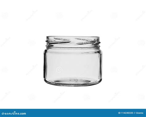 Old Empty Glass Jar With Thread For Canning Isolated On White Background Stock Image Image Of