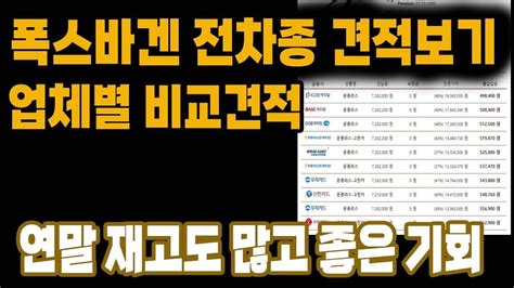 폭스바겐 프로모션 할인 차종별 견적 입니다 골프 티구안 제타 아테온 Youtube
