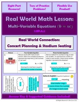 Multi Variable Equations Engaging 8 Part Lesson Practice Flexible Use