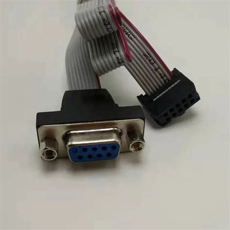 Customized Serial Port Cable DB 9 Female To 10 Pin IDC SOCKET