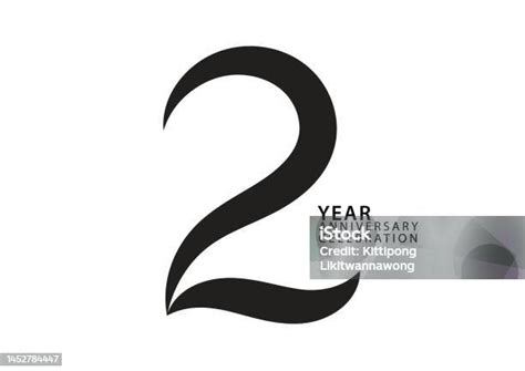 2 주년 기념 축하 블랙 컬러 로고 타입 벡터 2 숫자 디자인 2 번째 생일 초대장 로고 번호 디자인 벡터 일러스트 레이 션 그래픽 요소 서예 글꼴 타이포그래피 로고