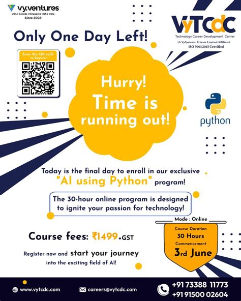 Join The Ai Using Python Program Now Vytcdc Posted On The Topic