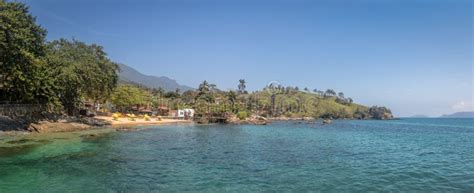 Panoramic View Of Praia Do Portinho Beach Ilhabela Sao Paulo Brazil