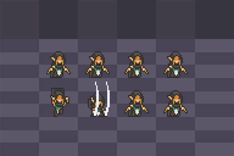 2d Pixel Art Elven Assassin Sprites By Elthens Pixel Art Shop