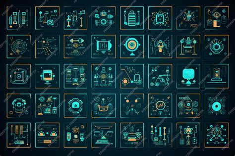 Premium Photo Iot Ai Big Data Microchip Vector Icon Set Internet Of