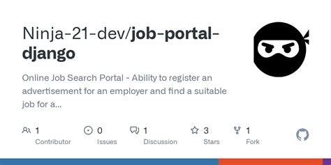 Github Ninja 21 Devjob Portal Django Online Job Search Portal Ability To Register An