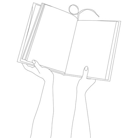 Premium Vector One Line Drawing Hand Holding Book