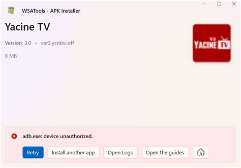 Whenever I Try Installing An Apk On My Windows 11 22h2 Using Wsatools I Get This Message Adb