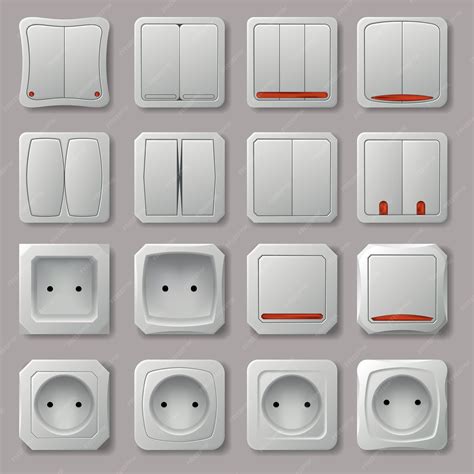 Premium Vector Realistic Socket And Electric Switch Icon Set Home Premium Vector Realistic Socket And Electric Switch Icon Set Home