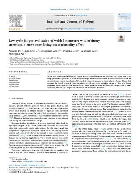 Low Cycle Fatigue Evaluation Of Welded Structures With Arbitrary Stress Strain Curve Considering