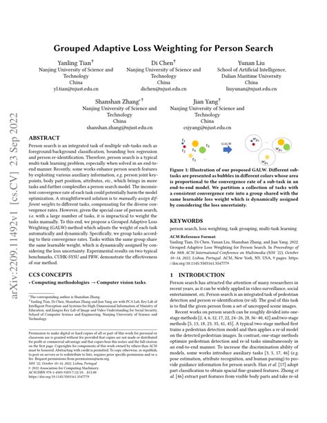 Pdf Grouped Adaptive Loss Weighting For Person Search
