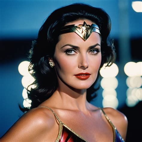 Headshot Of Wonder Woman Lynda Carter Disguised As Diana Prince Prompts