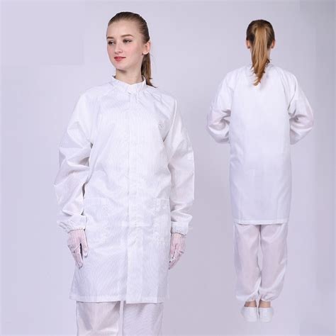 Ready Stock ชุดป้องกันไฟฟ้าสถิตย์ ชุดคลีนรูม ป้องกันฝุ่นละออง แบบกราวด์ ซักได้ ไม่รวมกางเกง