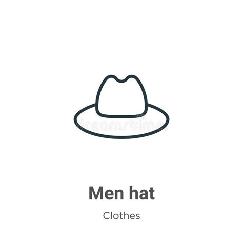 Men Hat Outline Vector Icon Thin Line Black Men Hat Icon Flat Vector Simple Element