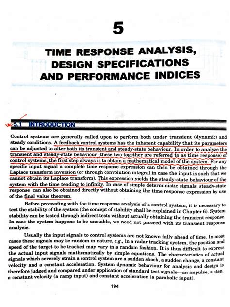 Time Response Analysis Performance Indices Pdf