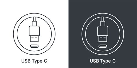 Usb Type C Port Icon Socket Usb Plug In Usb Connectors Vector