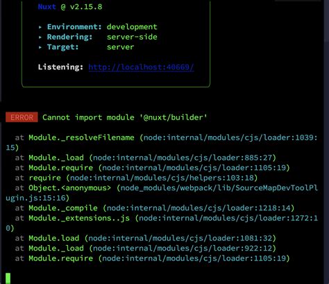 Cannot Import Module Nuxtbuilder · Issue 10882 · Nuxtnuxt · Github