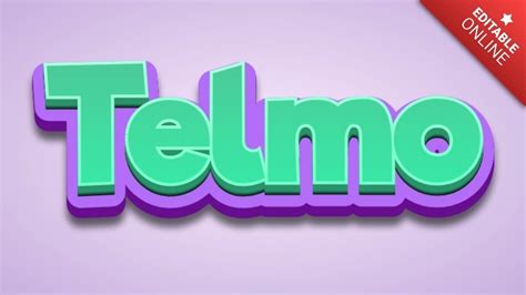 Telmo Green Purple 3d Text Effect Generator