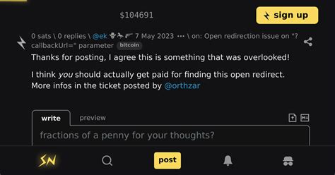 Reply On Open Redirection Issue On Callbackurl Parameter Stacker News ~bitcoin